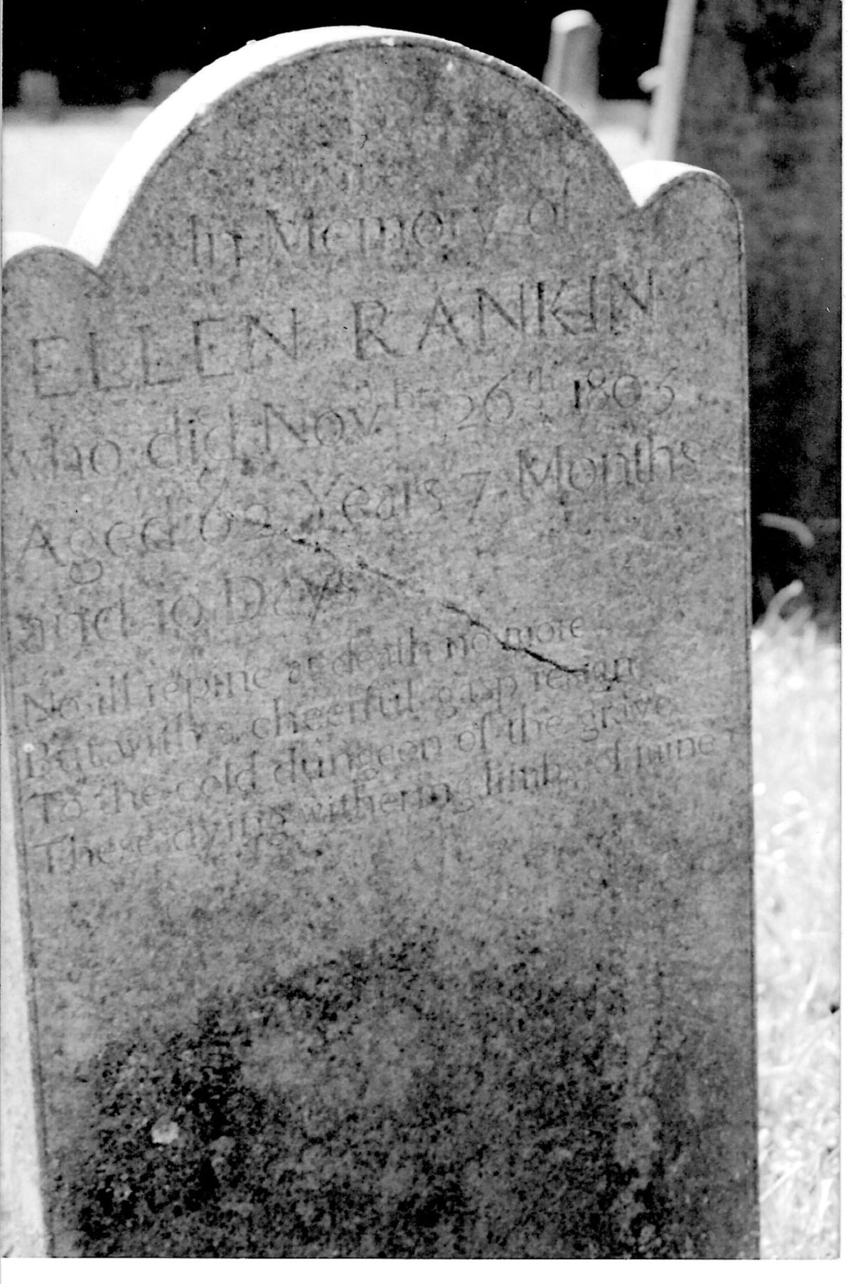Eleanor "Ellen" Alexander Rankin's tombstone - Digging Up Dead Relatives: